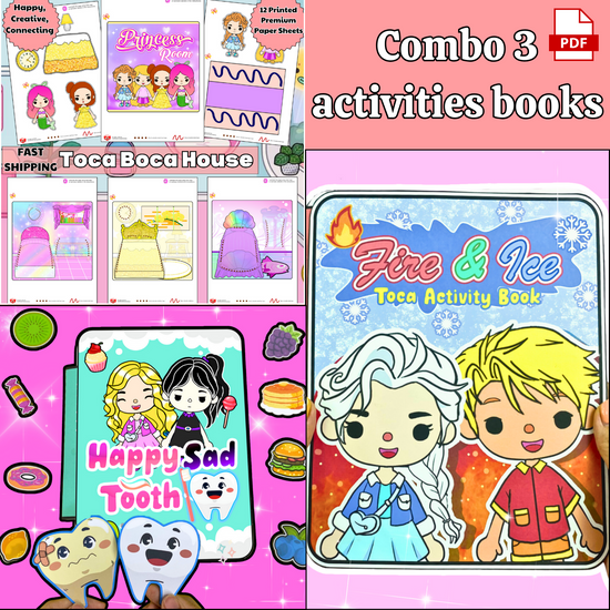 Education Activity Book | Toca Boca Princess Mini Book, Paper Doll Boo ...
